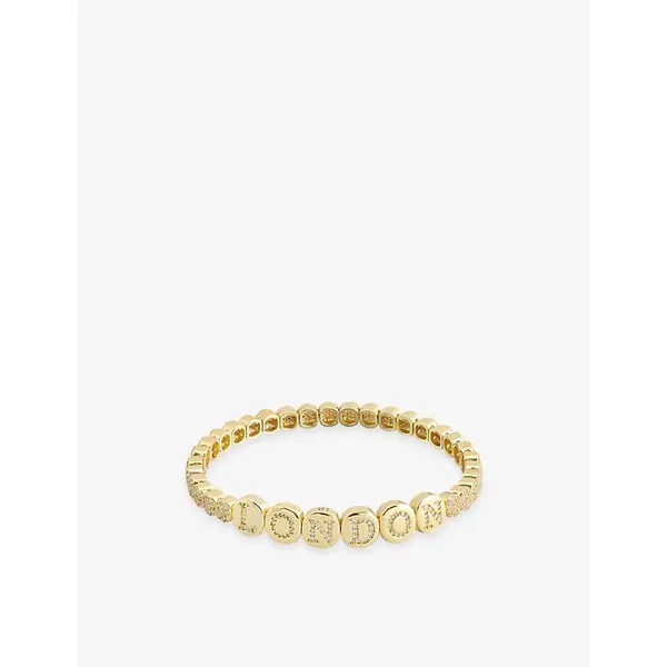 LISA GOZLAN London Mixer 18ct Yellow -plated Brass And Cubic Zirconia Bracelet - Gold