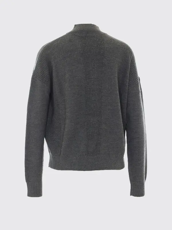 Liu Jo Wool Blend Crewneck Cardigan With Jacquard Logo