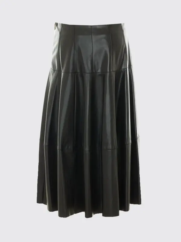 Liu Jo High-waisted A-line Midi Skirt In Faux Leather - Black
