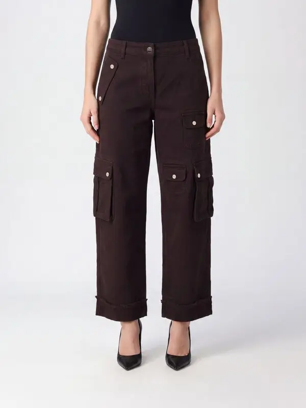 Liu Jo Wide-leg Cargo Pants In Stretch Cotton