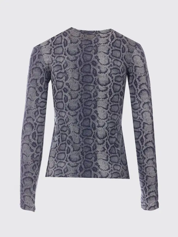 Liu Jo Slim Fit Long-sleeved Top In Stretch Viscose With Abstract Print - Grey