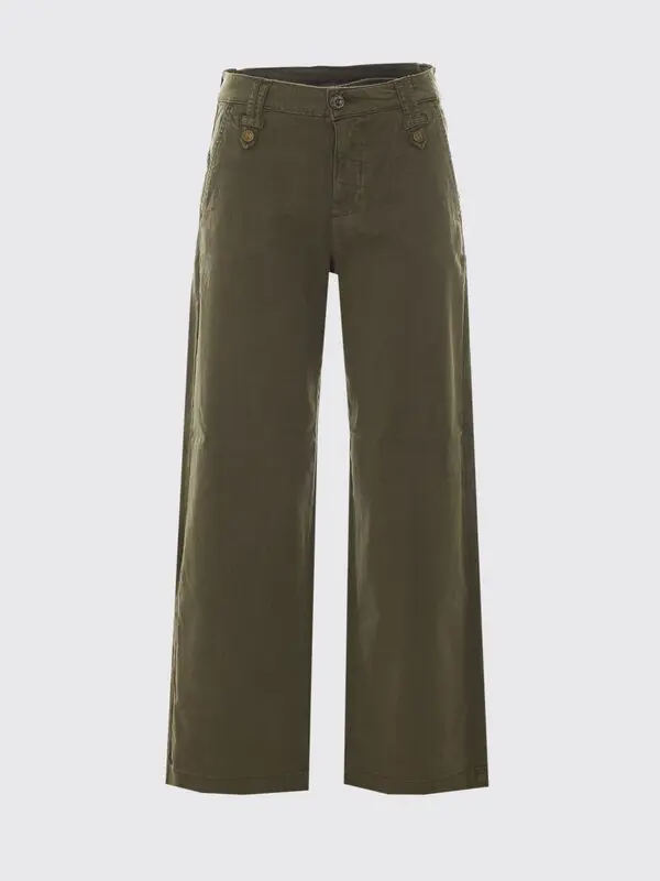Liu Jo Stretch Cotton Wide-leg Pants With Mid-rise Waist