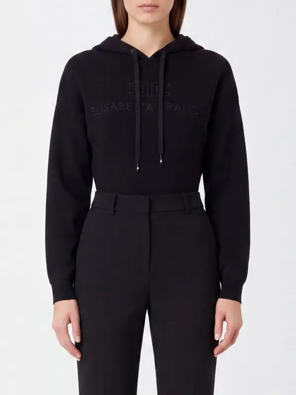 Elisabetta Franchi Jersey Hooded Sweatshirt With Embroidered Logo