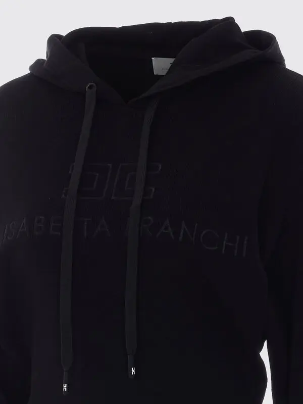 Elisabetta Franchi Jersey Hooded Sweatshirt With Embroidered Logo