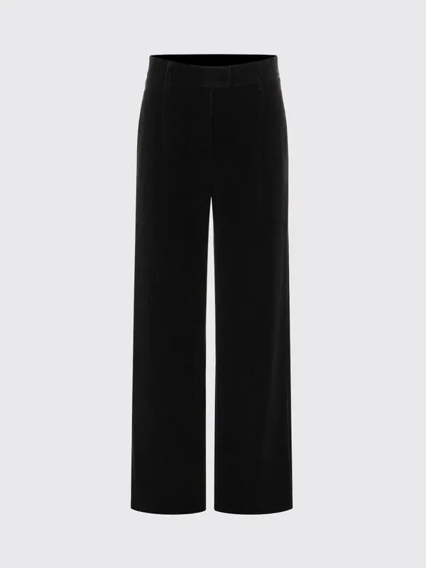 Brunello Cucinelli Wide-leg Velvet Tailored Trousers With Monili Embroidery