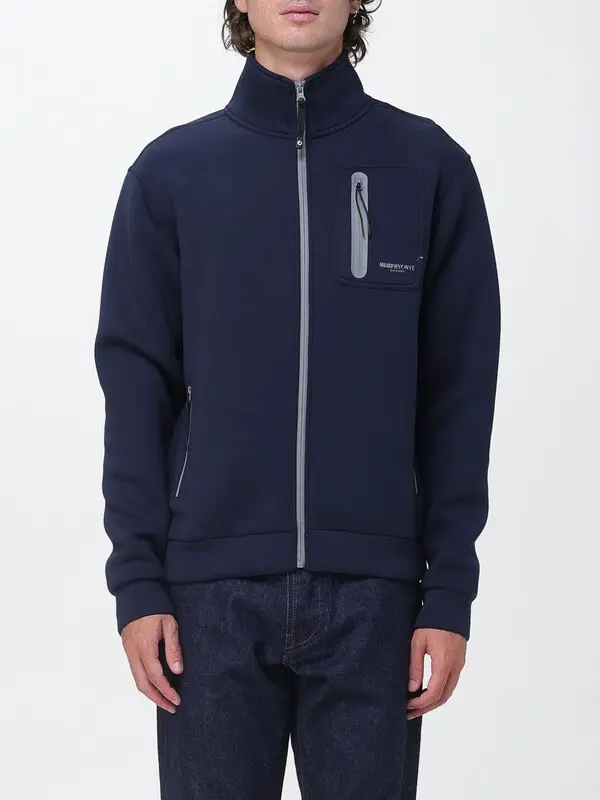 MURPHY&NYE High Neck Full-zip Neoprene Sweatshirt - Navy