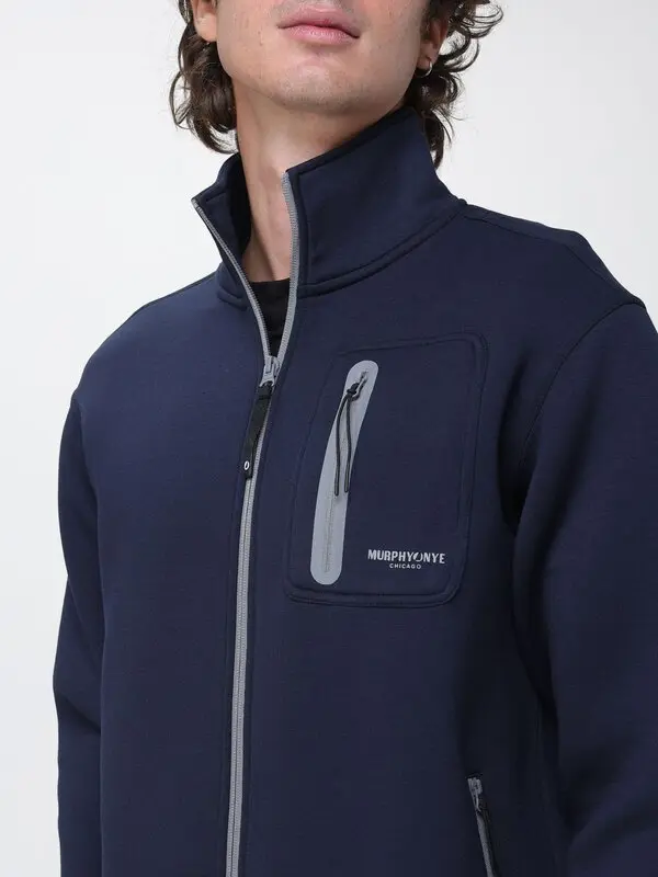 MURPHY&NYE High Neck Full-zip Neoprene Sweatshirt - Navy