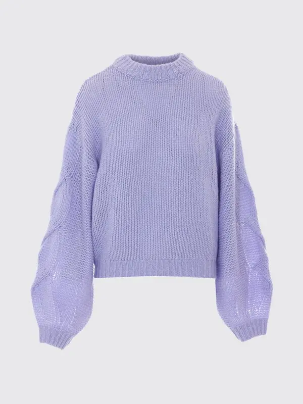 LISA YANG Relaxed Fit Pure Cashmere Crewneck Sweater With Dropped Shoulders - Lilac