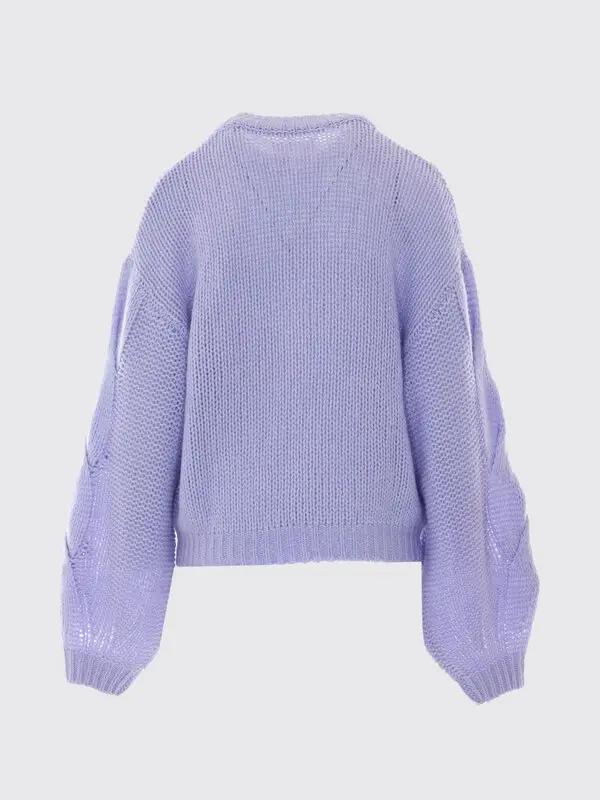 LISA YANG Relaxed Fit Pure Cashmere Crewneck Sweater With Dropped Shoulders - Lilac