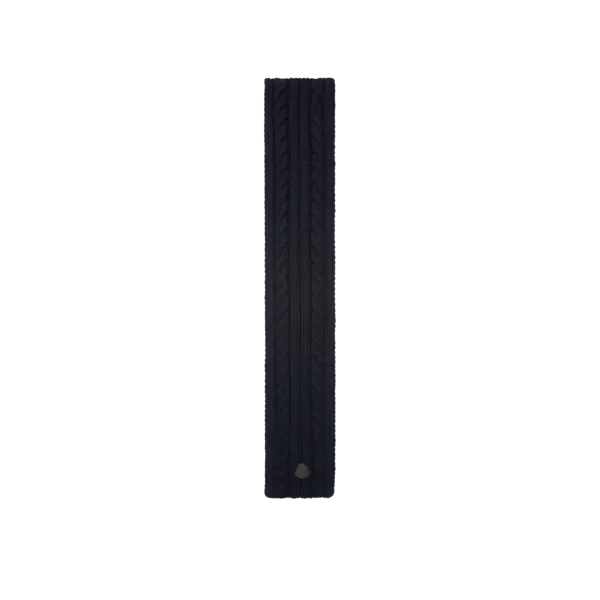 Moncler Leather Logo Wool Scarf