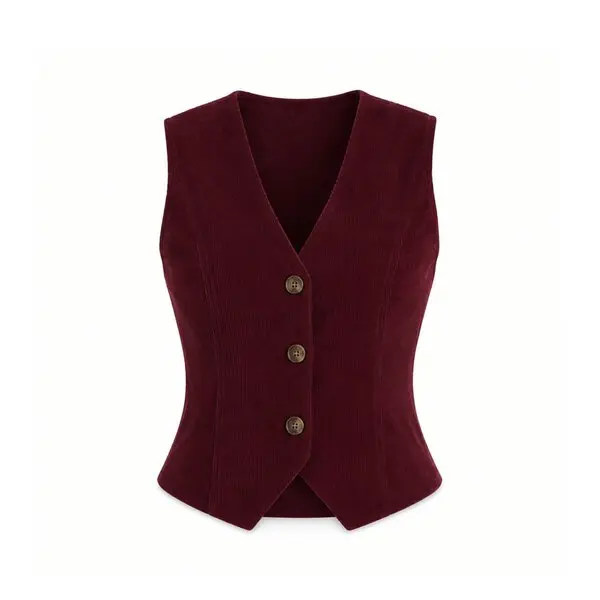 RAISHMA Milan Burgundy Waistcoat - Red