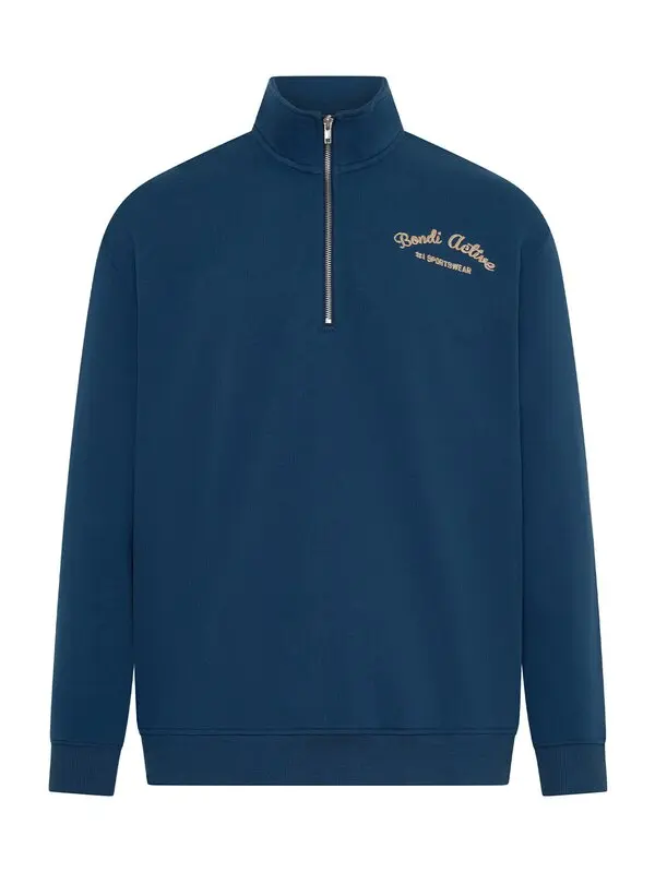 BONDI ACTIVE Forma 1/4 Zip Sweat Washed Teal