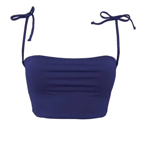 TERRA DEA White / Blue / Neutrals Full Bust Loco Reversible Bikini Top Navy & Ivory - White/blue