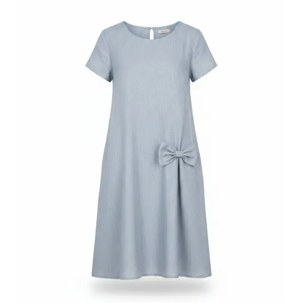 LEMUSE Summer Kiss — Linen Swing Dress With A Bow Light