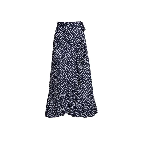 RUMOUR LONDON Stella Ruffled Floral-print Wrap Skirt