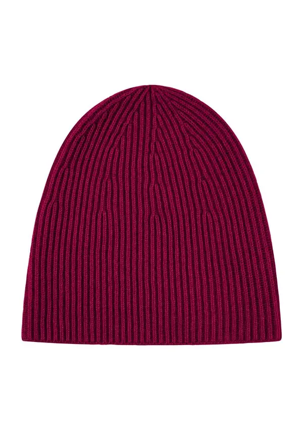 LOOP CASHMERE Cashmere Beanie In Barolo - Red