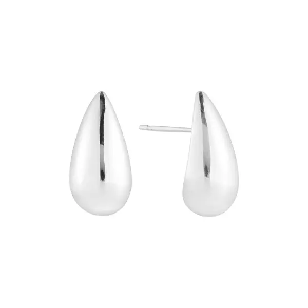 BEYJOU Teardrop Dome Earrings - Silver