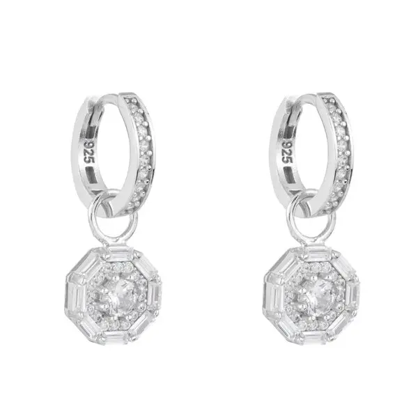 BALLINGER JEWELLERY Something Sparkly Drop Hoop Earrings