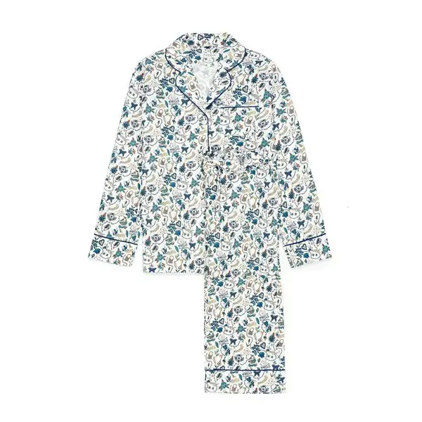 RUMOUR LONDON True Love Liberty Print Cotton Pyjama Set - Blue