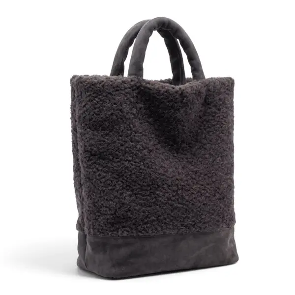 C. GRASSI The Wanderer Tote Style 006 Alpaca, Cashmere & Wool Blend With Suede - Grey