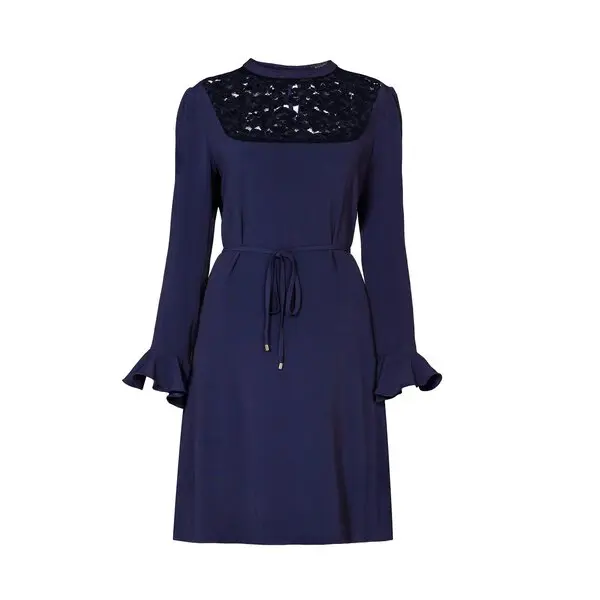 RUMOUR LONDON Lavinia Lace Panelled Cady Dress