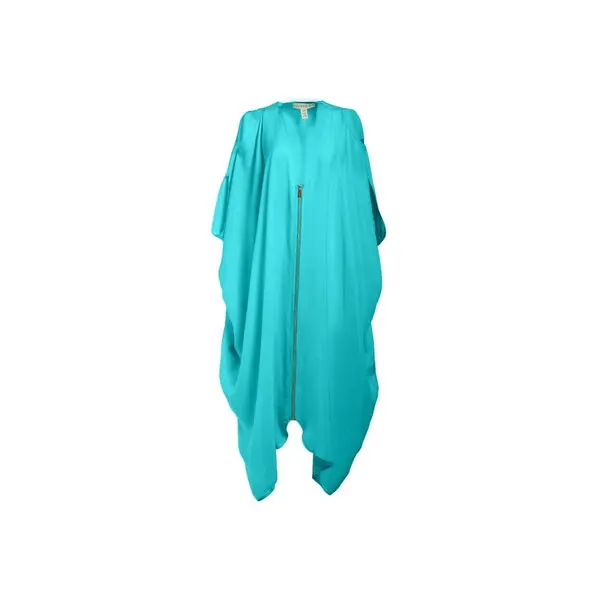 YOMISMA Signature Zip Kaftan In Turquoise— Eco-friendly, Ultra-soft, Versatile Silhouette