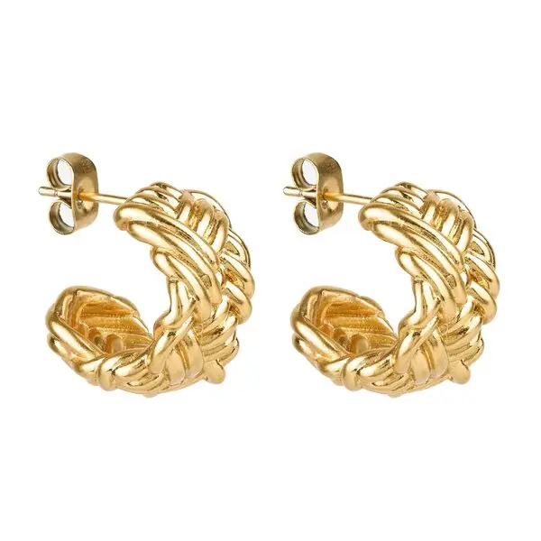 BALLINGER JEWELLERY Herringbone Chunky Everyday Hoops