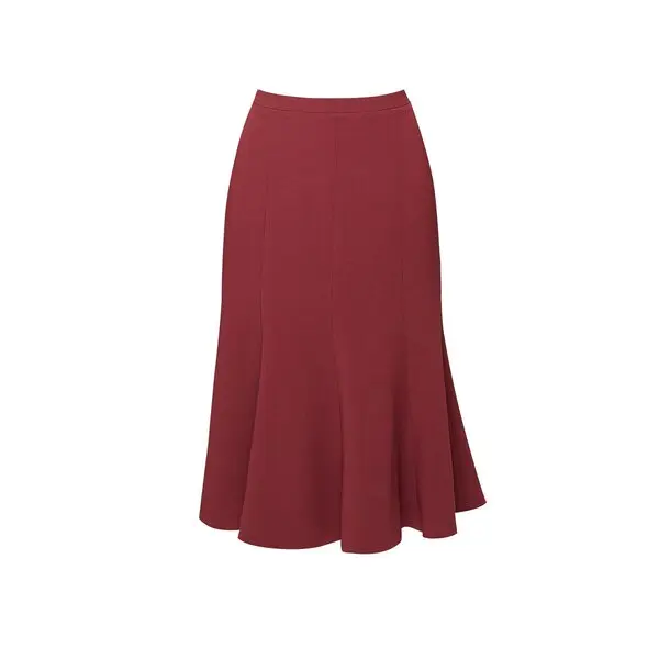RUMOUR LONDON Lucy Wool Midi Skirt In Berry
