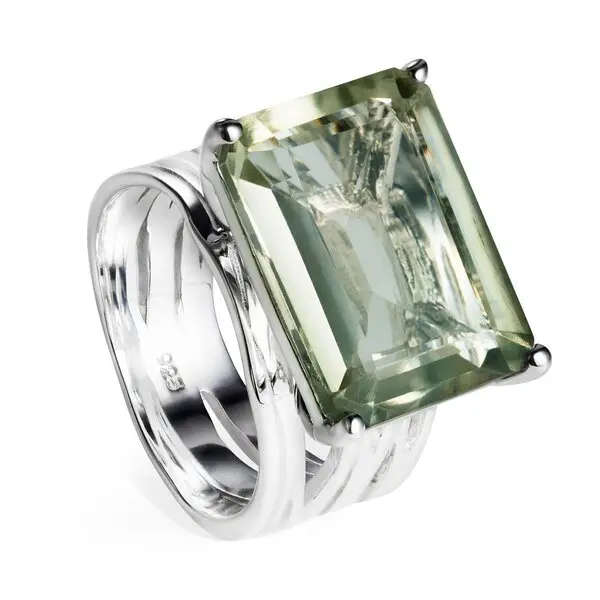 NEOLA DESIGN Pietra Cocktail Ring Sterling Green Amethyst