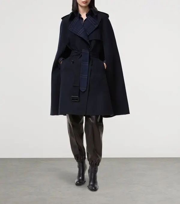 Burberry Wool Belmont Trench Cape