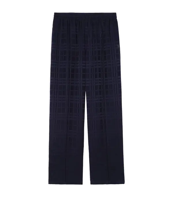 Burberry Silk Check Straight-leg Trousers - Blue