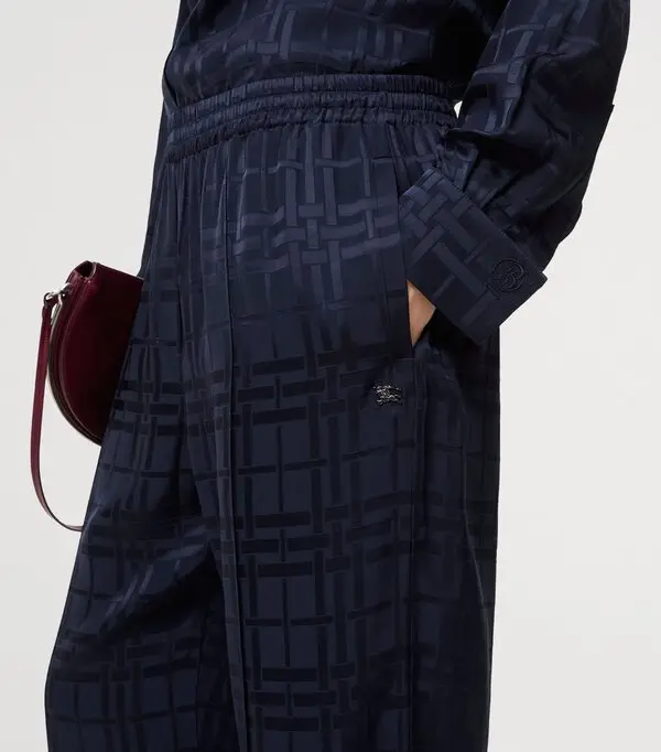 Burberry Silk Check Straight-leg Trousers