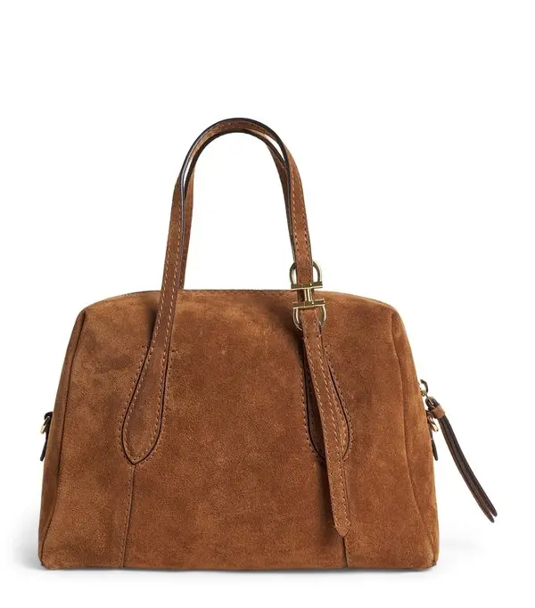 Harrods Small Suede Wren Shoulder Bag - Brown