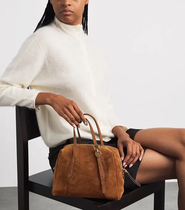 Harrods Small Suede Wren Shoulder Bag