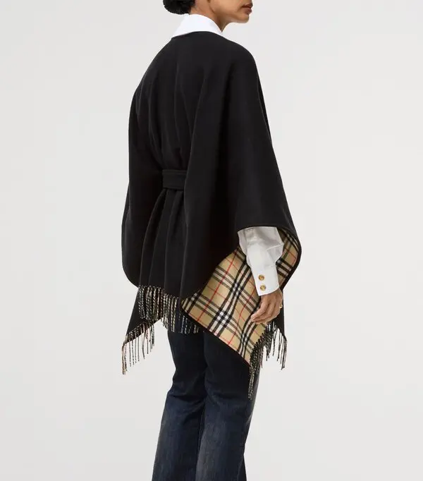 Burberry Wool Tay Fringed Cape