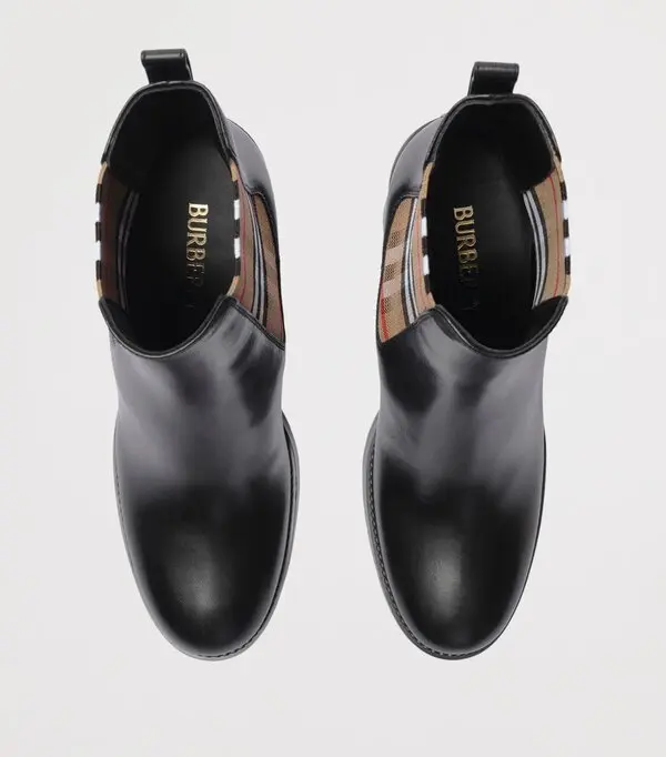 Burberry Leather Hampstead Heeled Boots 70