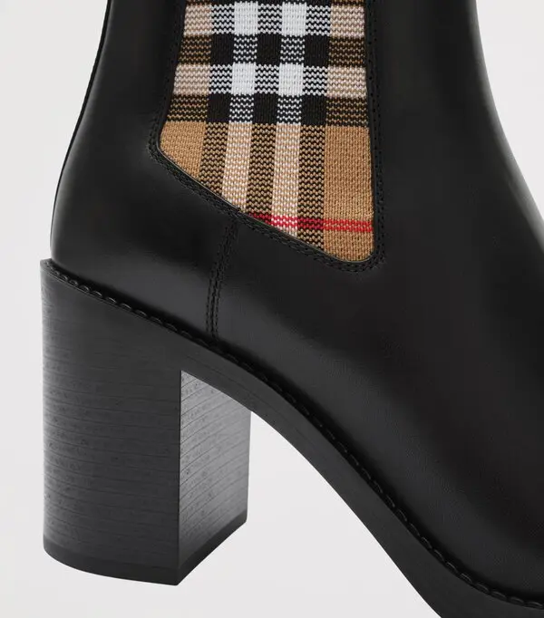 Burberry Leather Hampstead Heeled Boots 70