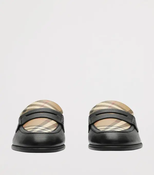 Burberry Leather Check Opal Mules