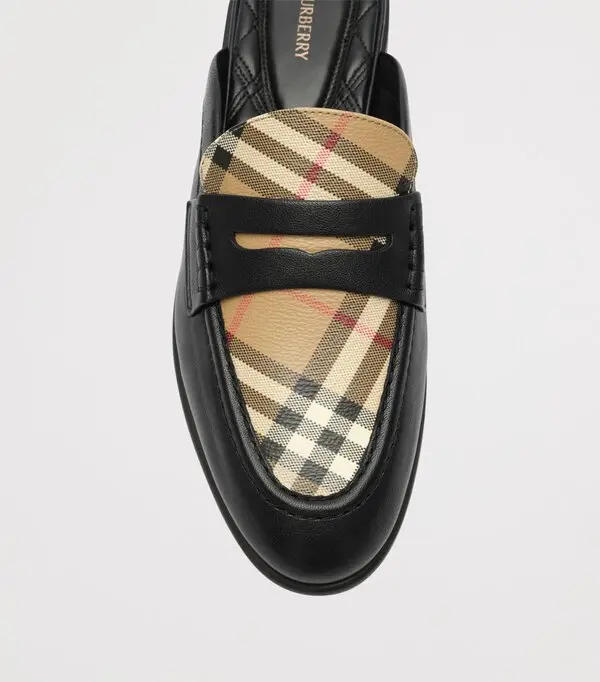 Burberry Leather Check Opal Mules