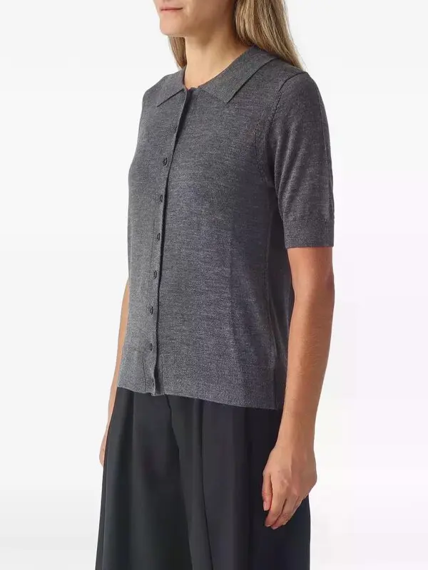 MEIMEIJ Short-sleeve Collared Cardigan