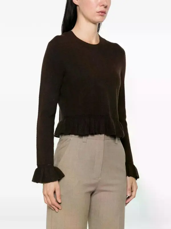 Maje Ruffled-trim Button-back Sweater