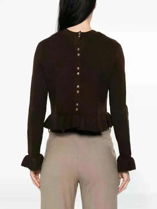 Maje Ruffled-trim Button-back Sweater