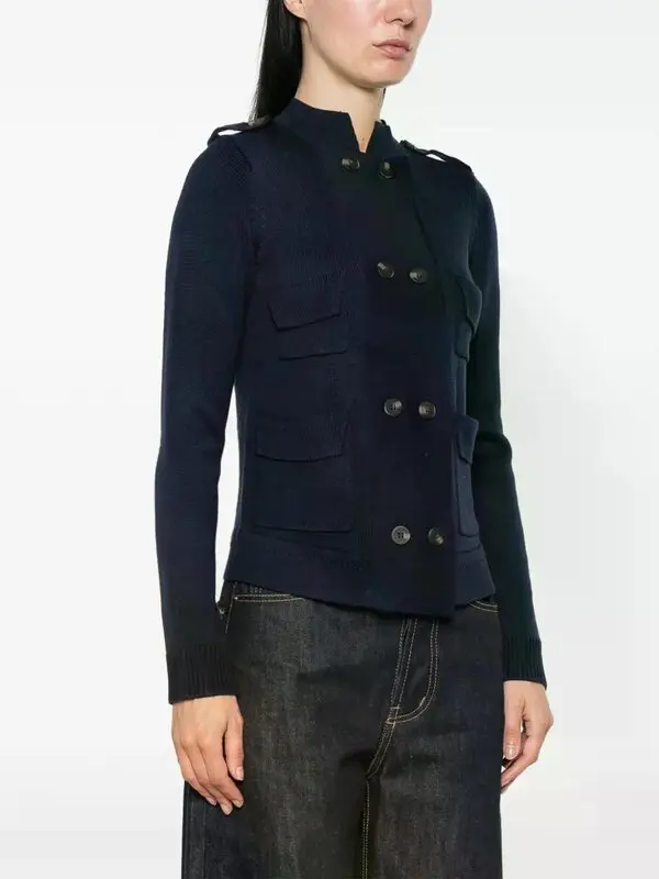 PSOPHIA Double-breasted Military Cardigan - Blue