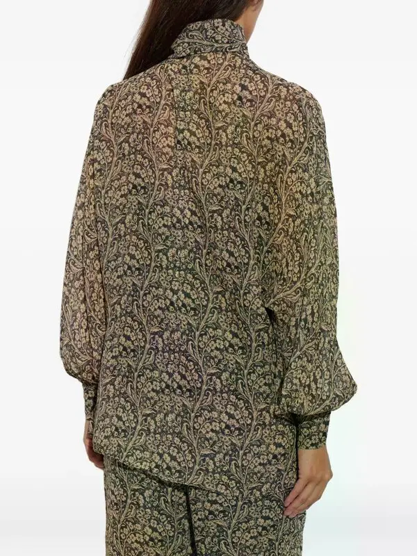 Zimmermann Floral-print Tie-neck Top