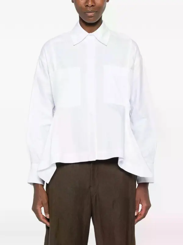 PSOPHIA Patch-pocket Peplum Shirt