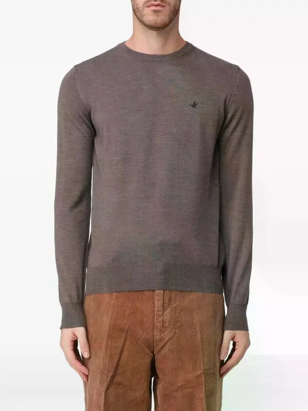 BROOKSFIELD Logo-embroidered Crew-neck Sweater