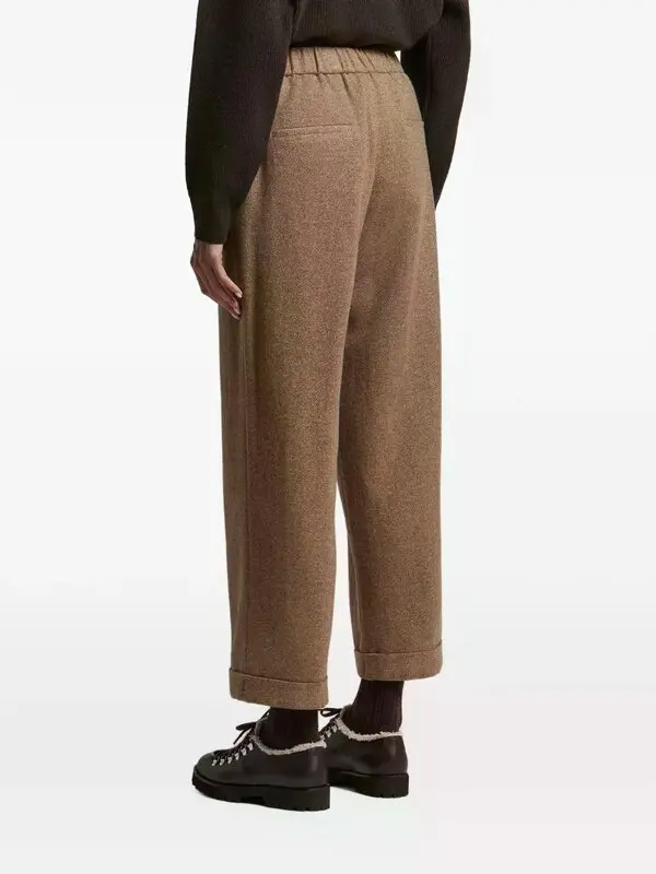 Peserico Elasticated-waistband Turn-up Trousers - Brown