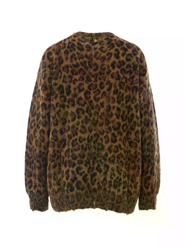 ANIYE BY Felly Leopard-print Distressed Sweater