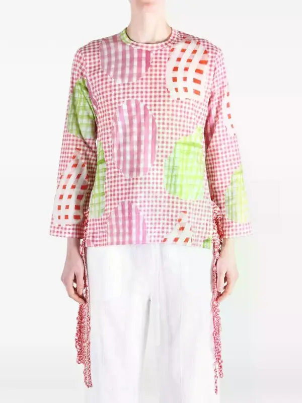 COMME DES GARÇONS TAO Gingham Ruffled Top