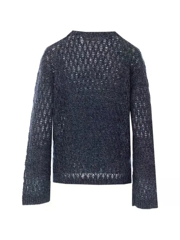 ELEH Sequin-embellished Open-knit Sweater - Blue